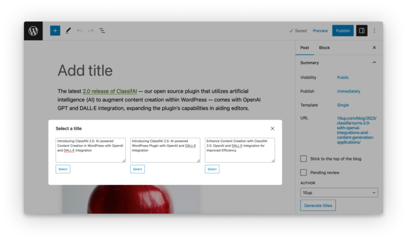 10up continues to integrate AI into WordPress with ClassifAI | 10up